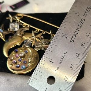 Vintage | Jewelry | Vintage Safety Pin Stars And Moons Broochboutique ...